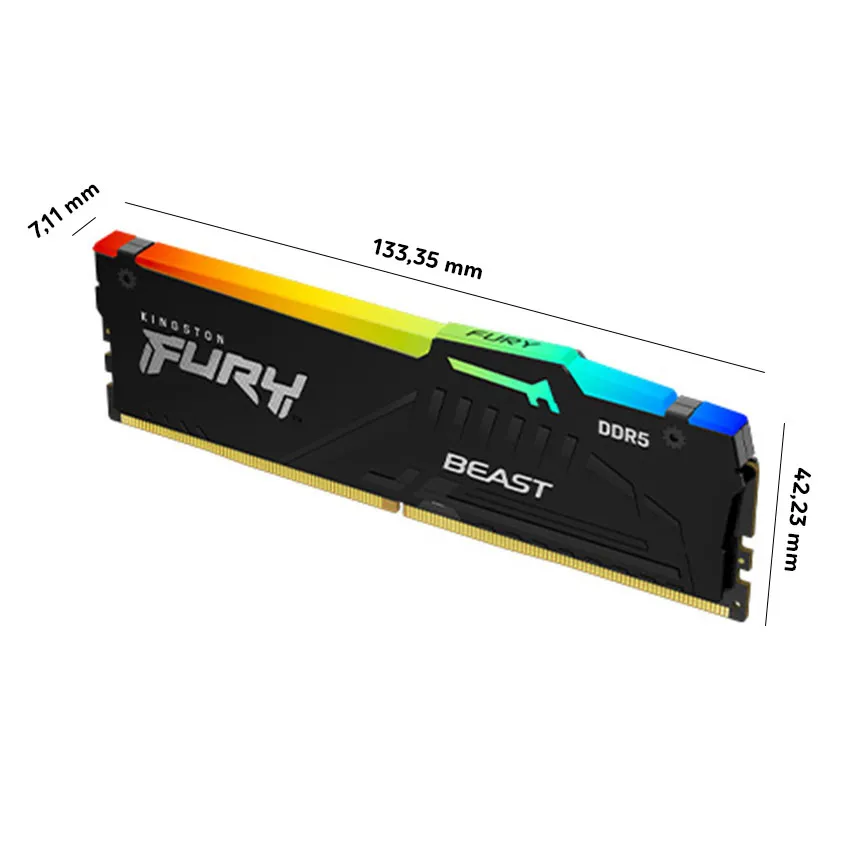 Ram Desktop Kingston Fury Beast RGB (KF560C40BBAK2-16) 16GB (2x 8GB ...